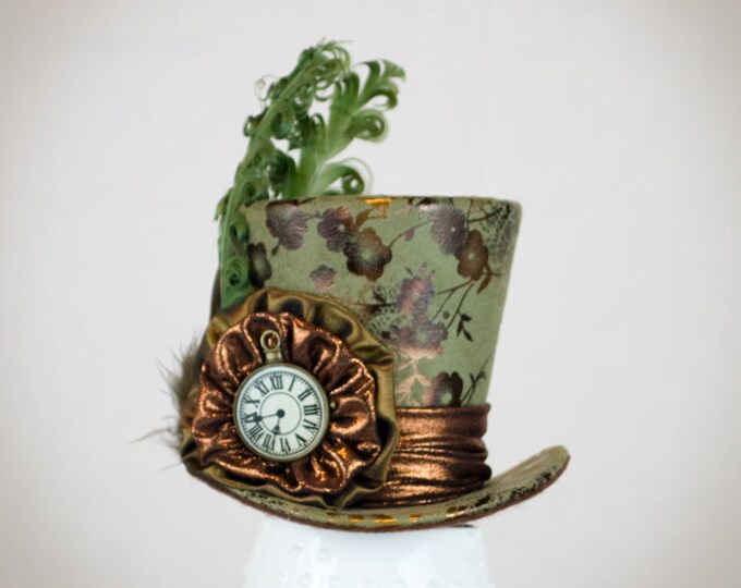 Green Mini Top Hat Mad Hatter Burlesque Hat Steampunk Mini - Etsy