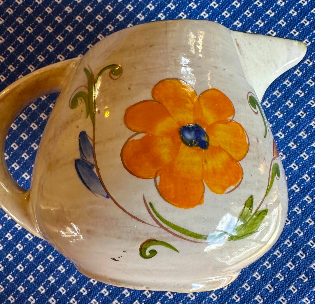 Charming Hand-painted Stangl Della-ware Pottery Pitcher, Laurita ...