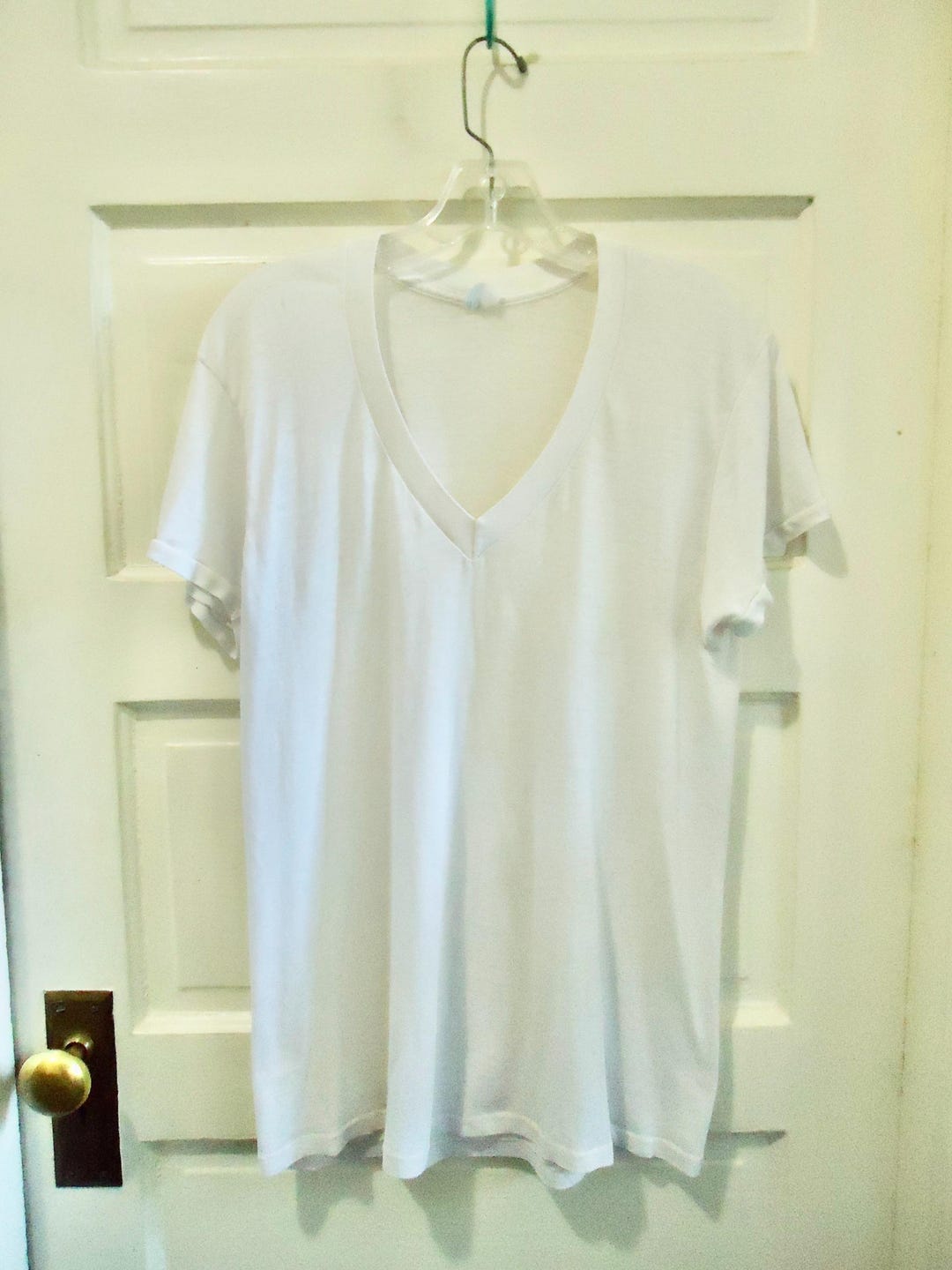 Vintage 80s/90s JCPENNEY Brand Blank White V-neck T Shirt Sheer ...