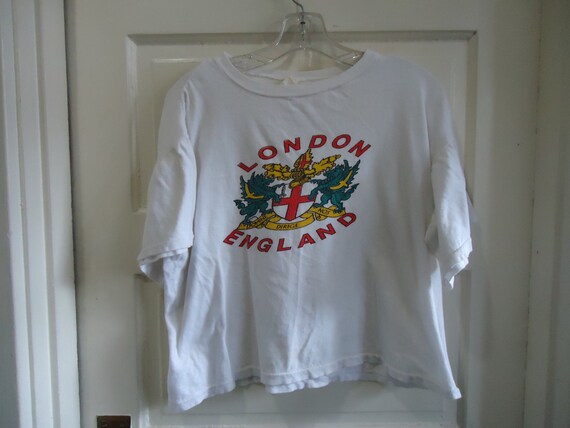 Vintage 80s/90s LONDON ENGLAND Cropped Tourist T Shir… - Gem