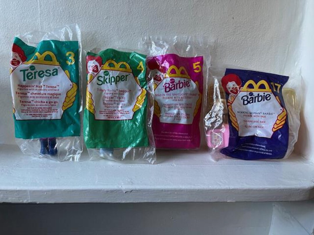 Vintage 90s MCDONALD'S Happy Meal BARBIE 1999 Lot of 4 Unopened Toys ...