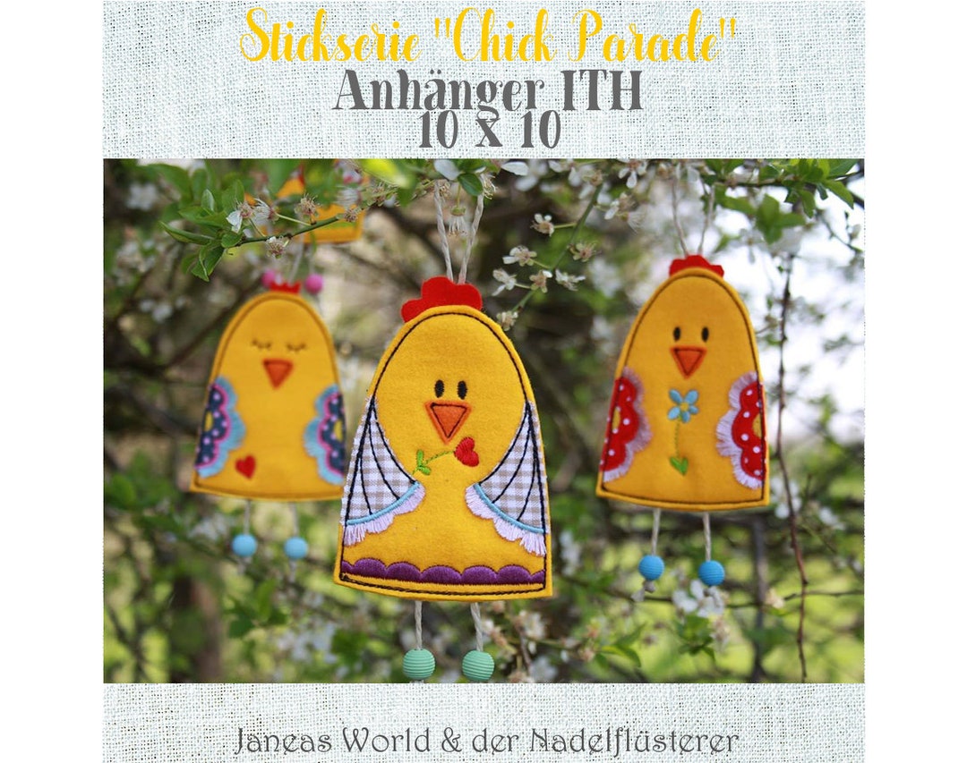 Série de broderies numériques Remorque Chick Parade ITH Cercle à broder ...