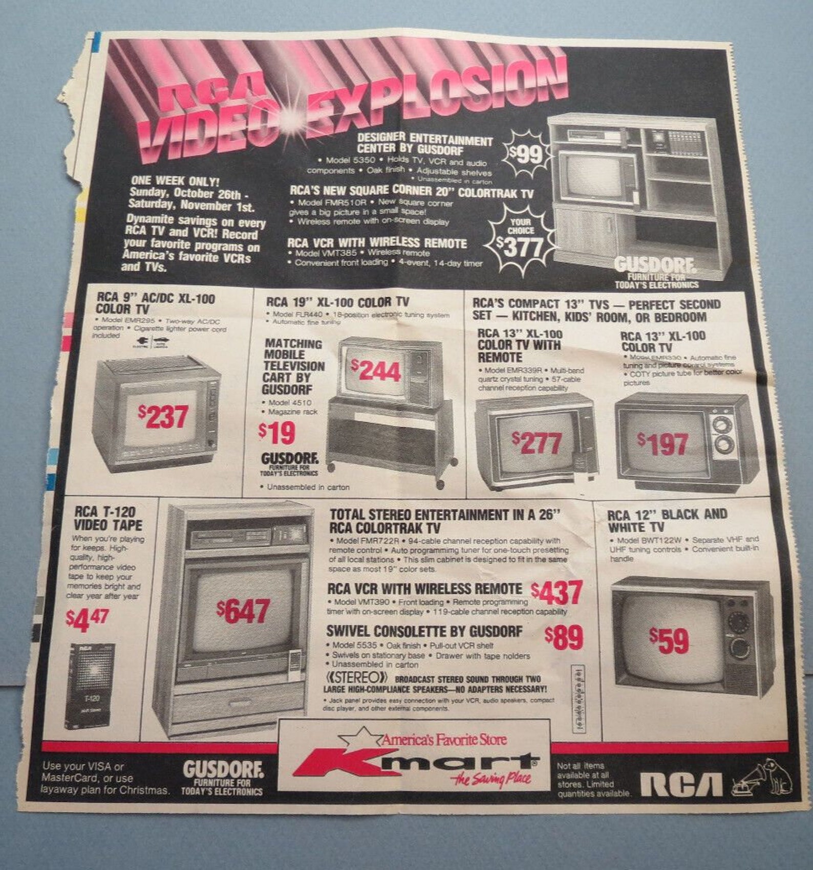 Kmart RCA Vintage 1986 Collectible Ad Newspaper Insert Advertising PA ...