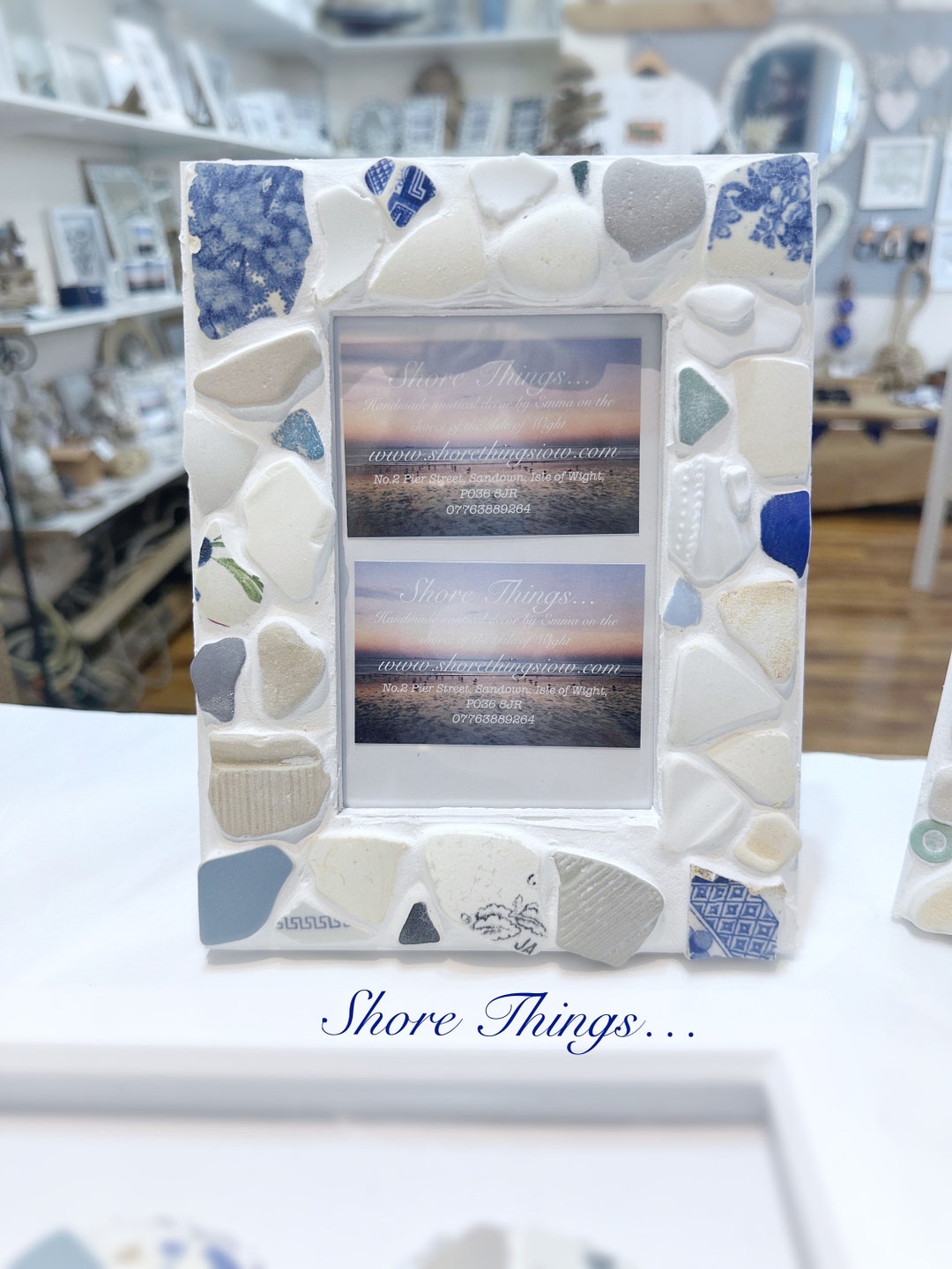 Sea Pottery Photo Frame Nautical Beach Themed Home Decor 6x4" Natural ...