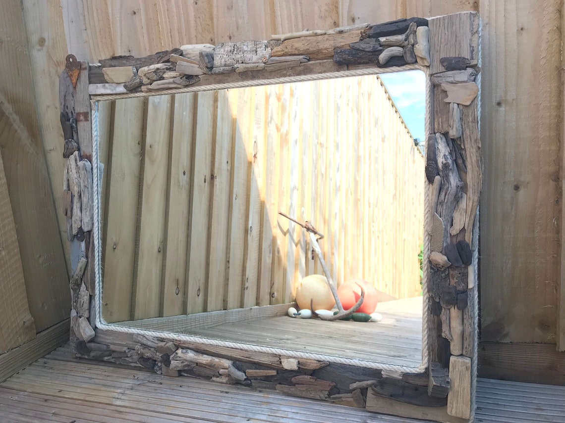 Large Driftwood Mirror, Large Rectangle Mirror, Nautical Decor, Isle of ...