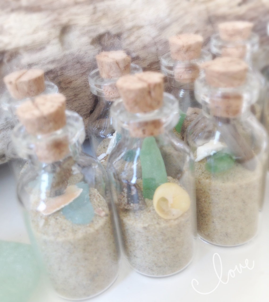 Mini Beach Bottle Beach in a Bottle Cork Sea Glass Shell Sand Isle of ...