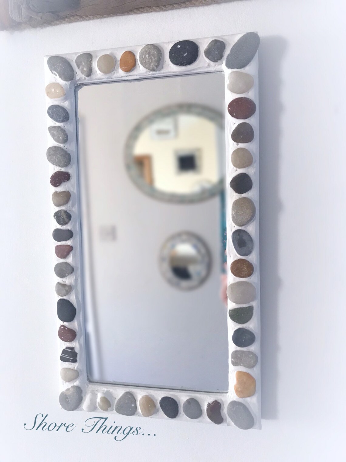 Grey Pebble Mirror, Nautical Decor, Beach Home, Long Mirror, Isle of ...