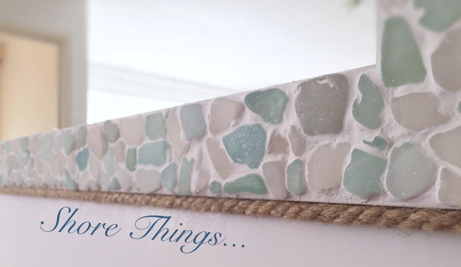 Large Rectangle Sea Glass Mirror 35 Isle of Wight Beach | Etsy