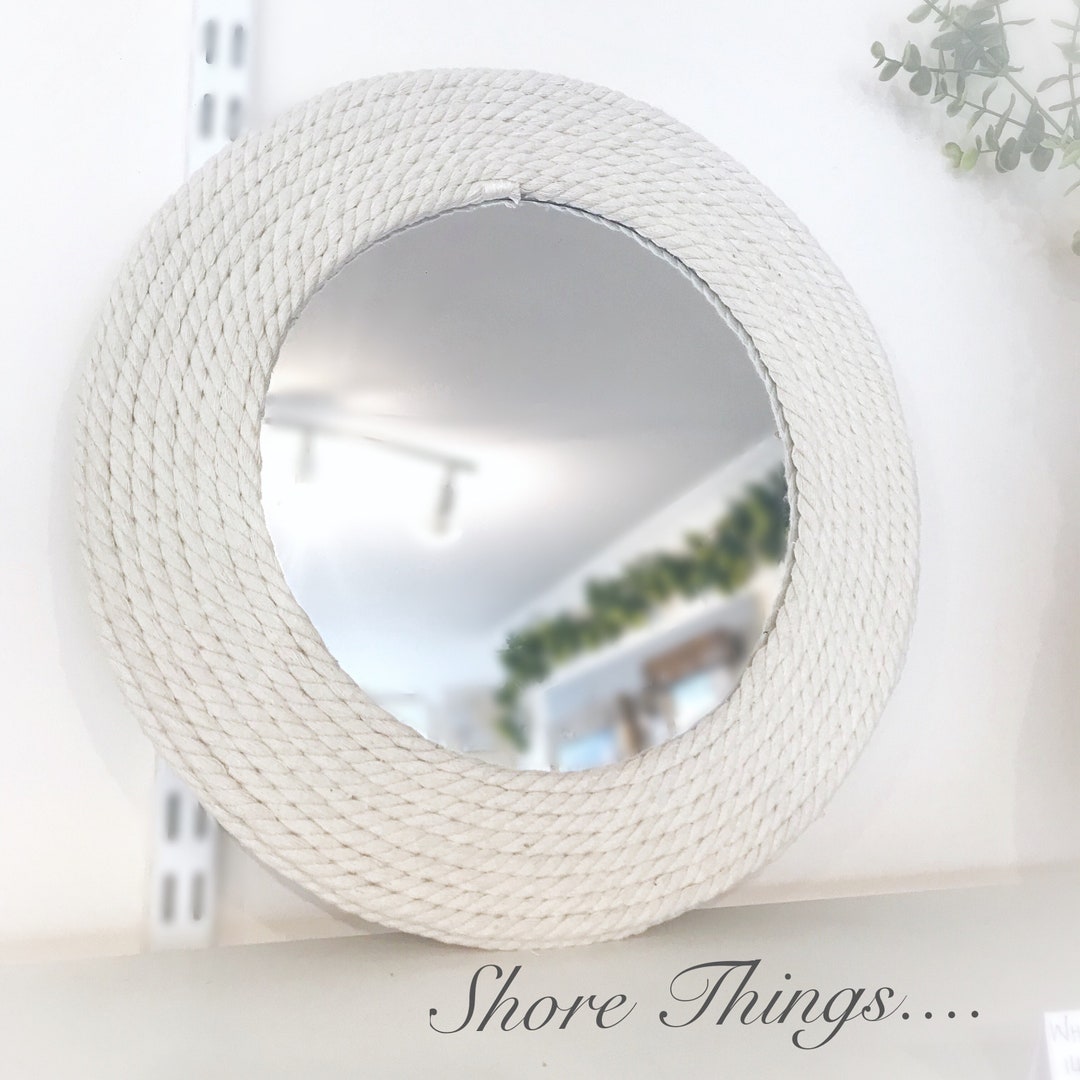 Nautical White Rope Mirror Round Rope Mirror 14 - Etsy