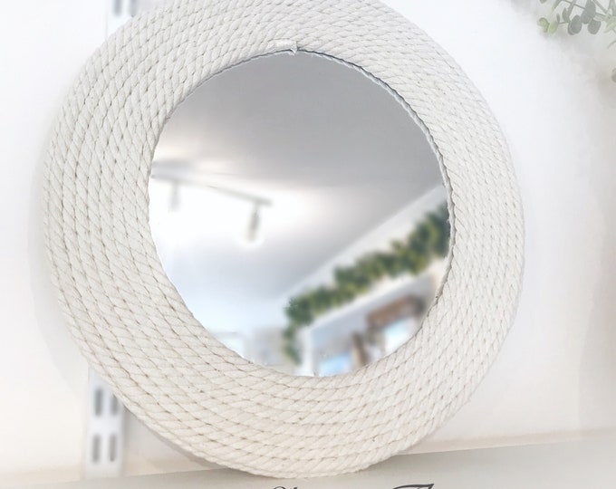 Nautical White Rope Mirror Round Rope Mirror 14 - Etsy