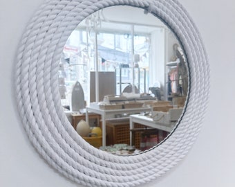 Nautical White Rope Mirror, Round Rope Mirror, 22 Mirror, Beach Home ...