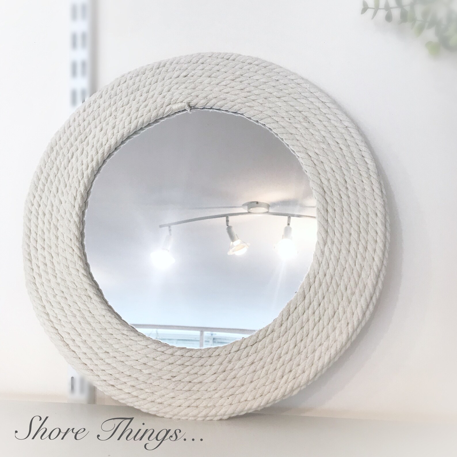 Nautical White Rope Mirror Round Rope Mirror 14 | Etsy