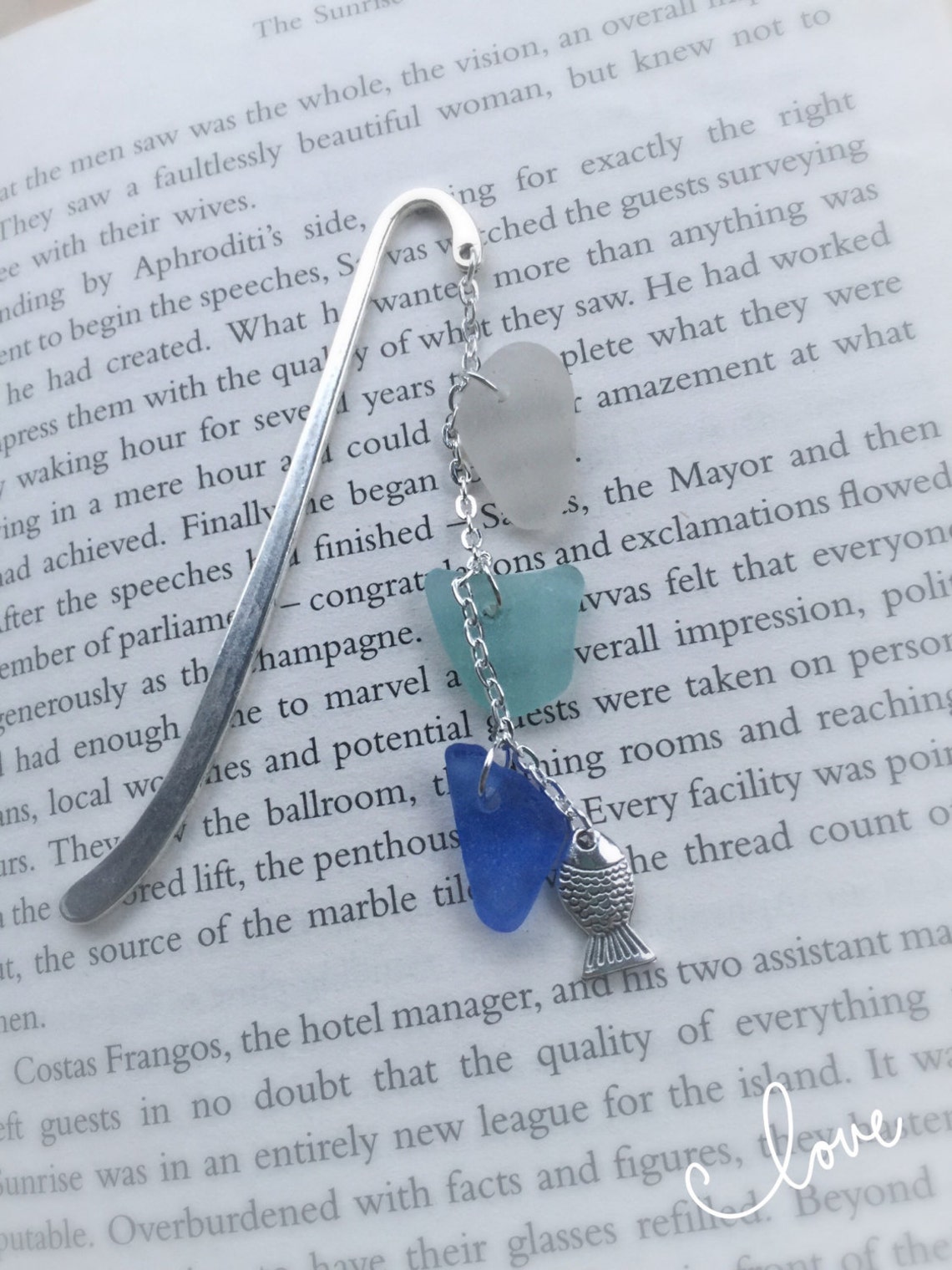 Sea Glass Bookmark Nautical Gift Metal Bookmark Isle of - Etsy UK