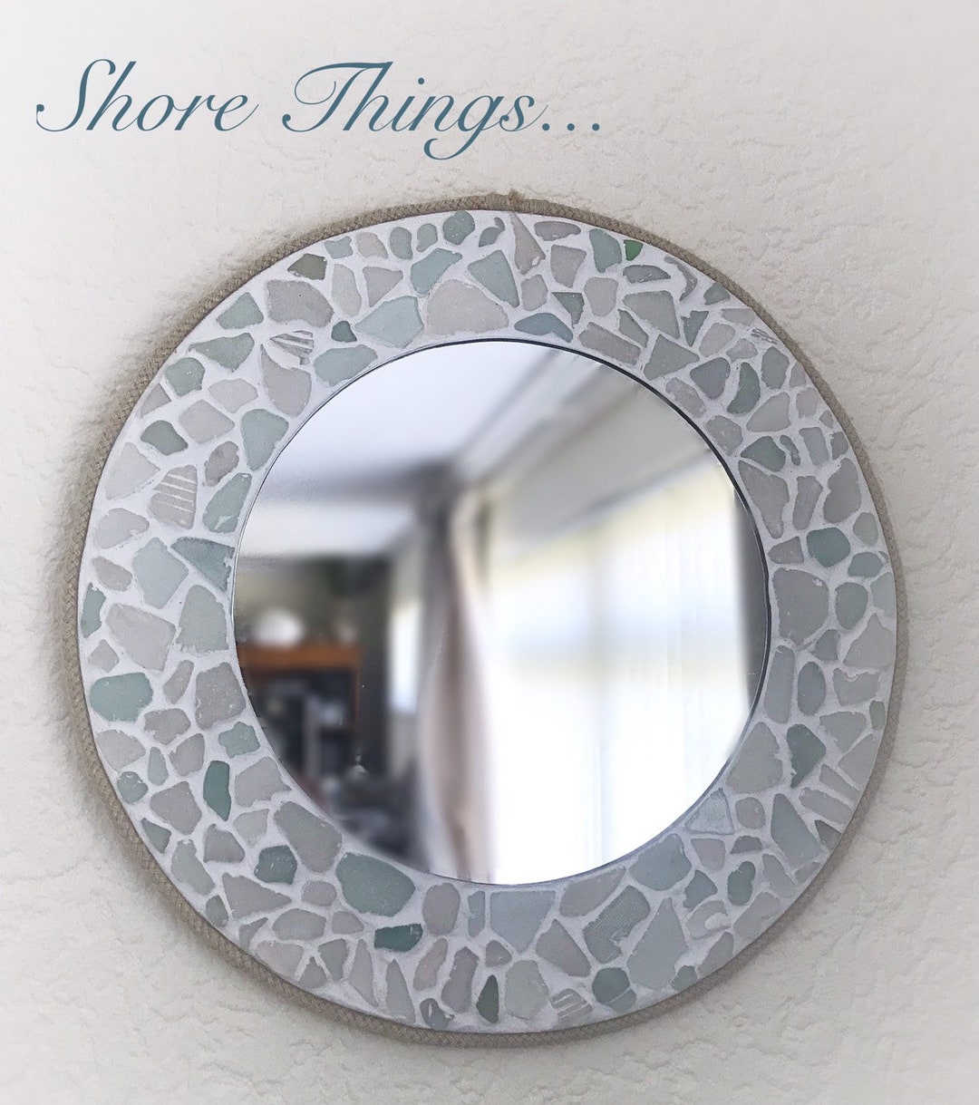 Round Sea Glass Mirror Isle of Wight Beach Home Decor Natural - Etsy