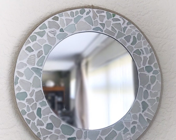 Round Sea Glass Mirror Isle of Wight Beach Home Decor Natural - Etsy
