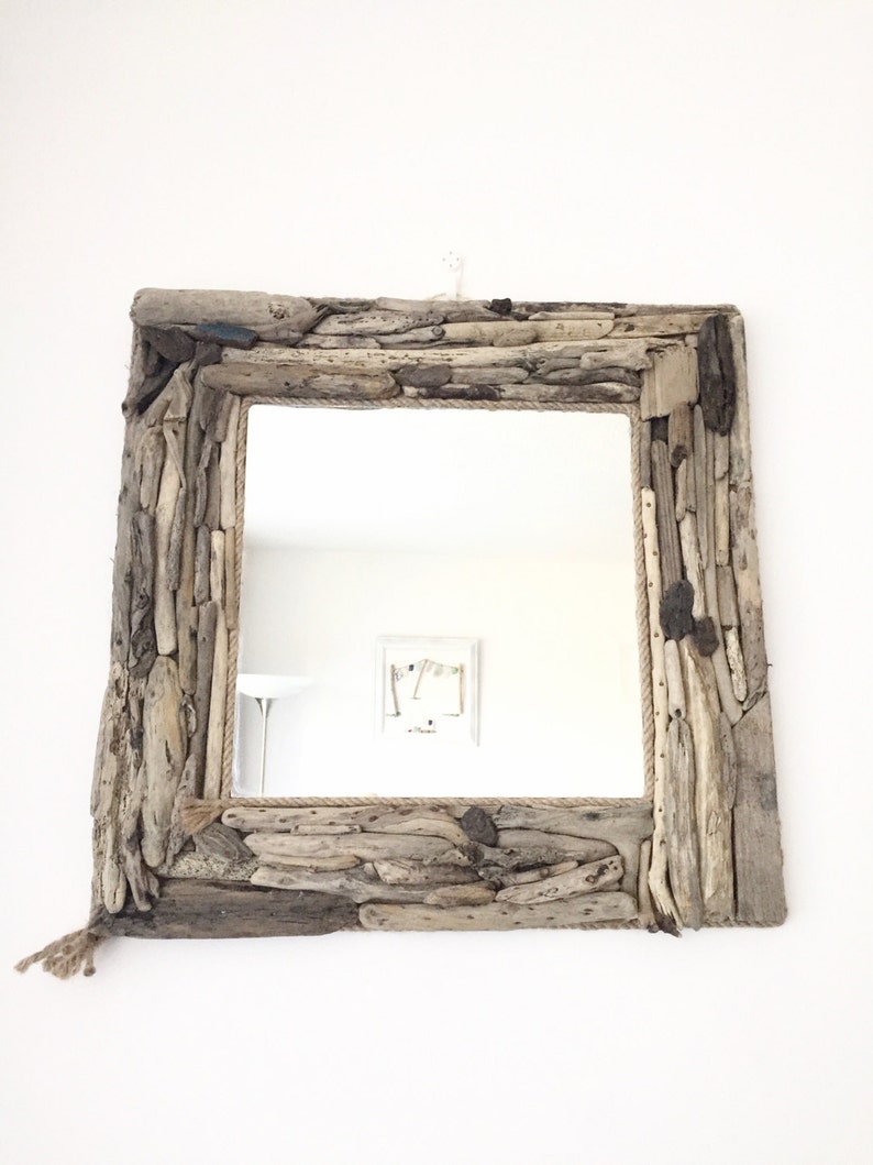 Large Driftwood Mirror, Large Square Mirror, Nautical Decor, Isle of ...