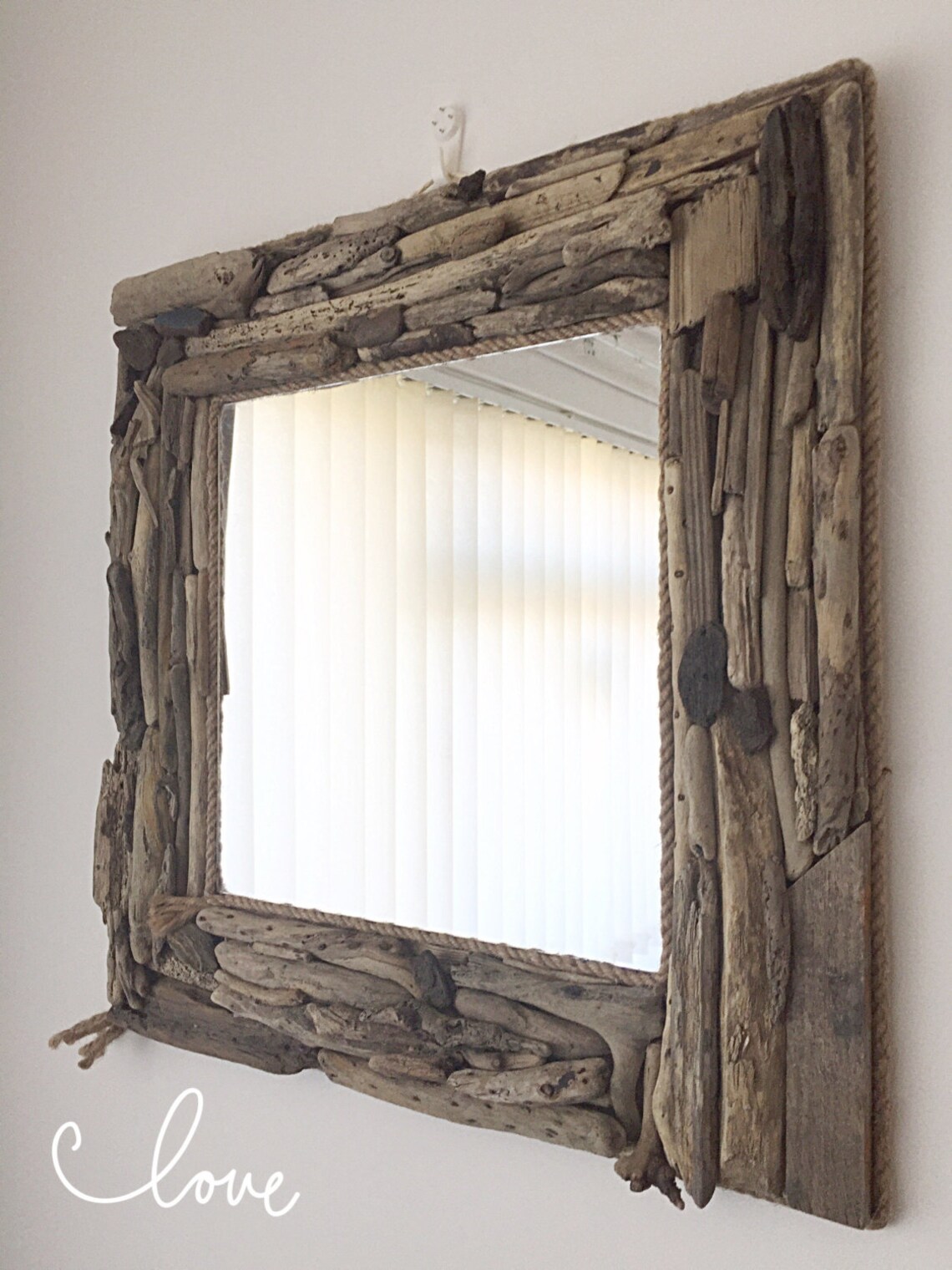 Large Driftwood Mirror, Large Square Mirror, Nautical Decor, Isle of ...