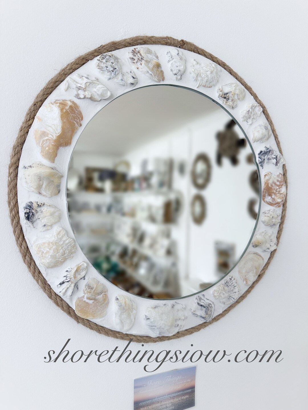 Sea Shell Mirror, Oyster Shells, Coastal Decor, Beach Style, 15” Round ...