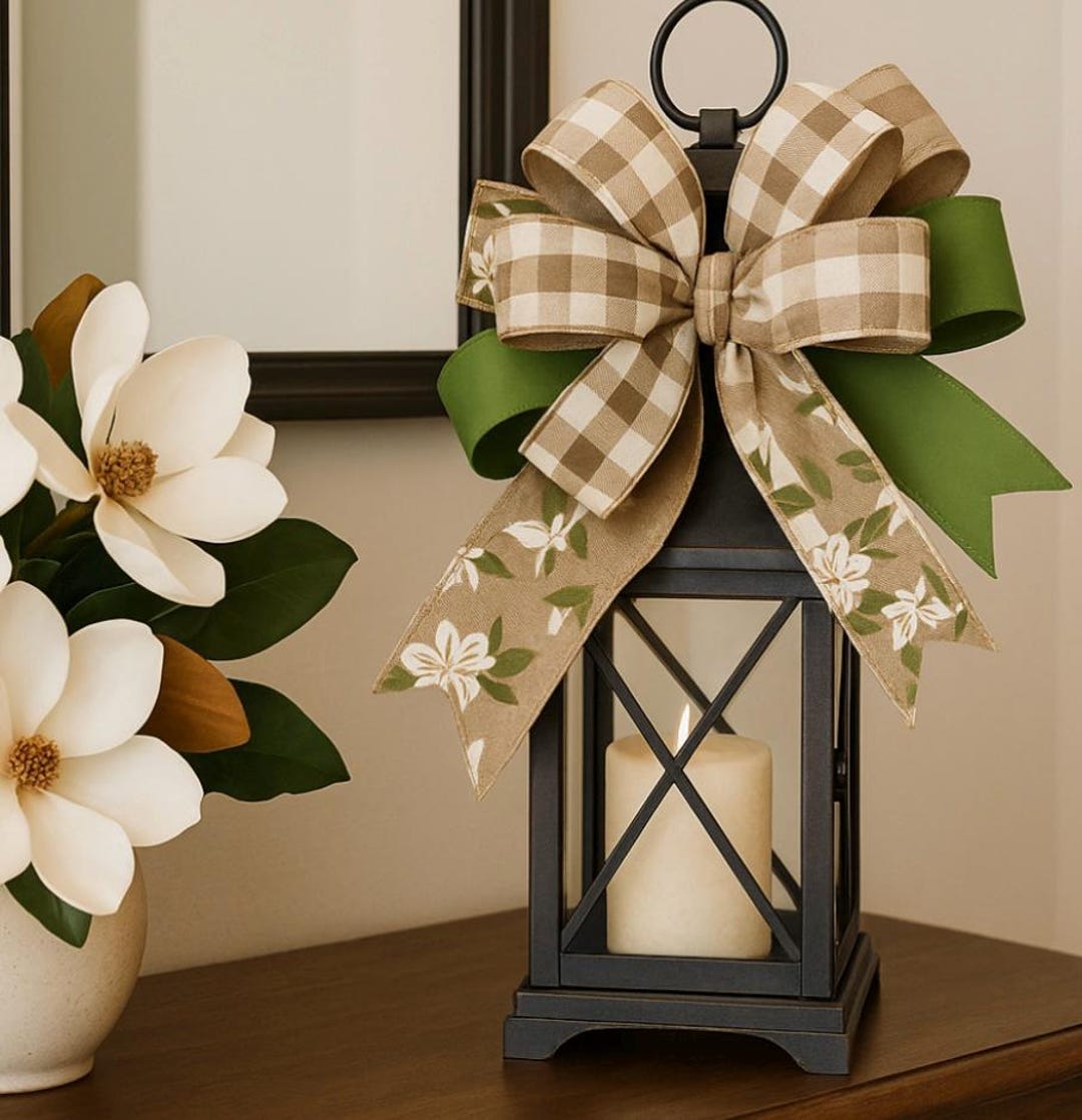 Magnolia Bow for Wreaths, Lanterns, Swags, Spring Magnolia Bow, Cottage ...