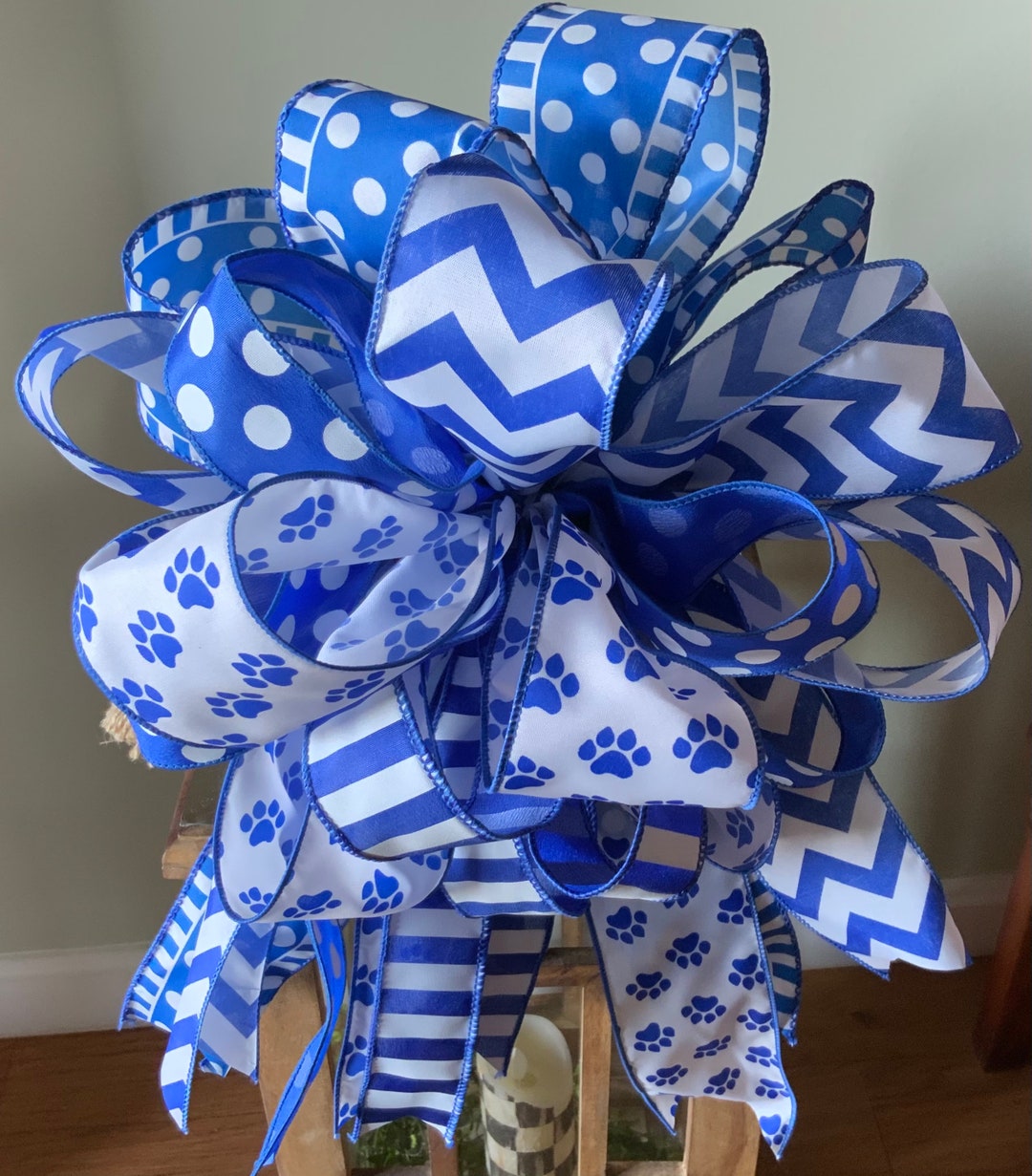 UK Wildcat Bow, Ky.wildcat Wreath Bow, UK Door Hanger Bow, Wildcats ...