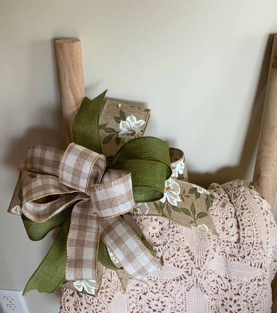 Magnolia Wreath Bow, Custom Magnolia Bow, Farmhouse Magnolia Decor ...
