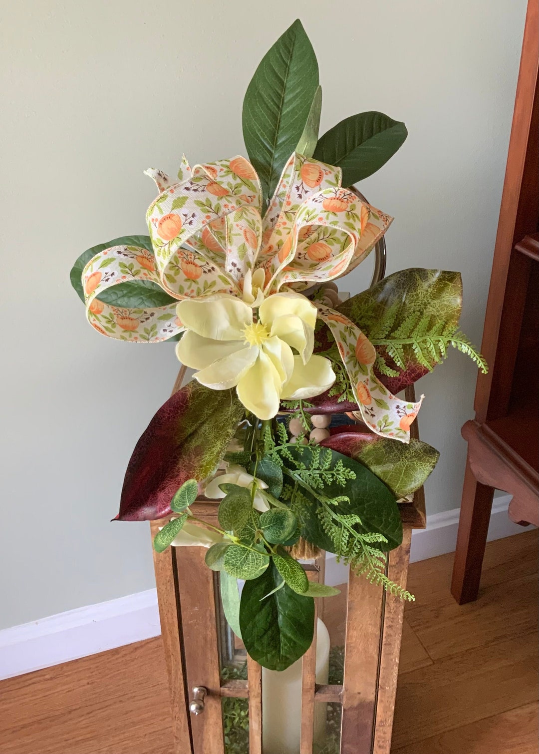 Magnolia Lantern Swag Summer Magnolia Swag Magnolia Decor - Etsy