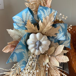 Rustic Blue Fall Lantern Swag, Boho Fall Lantern Swag, Blue Fall ...