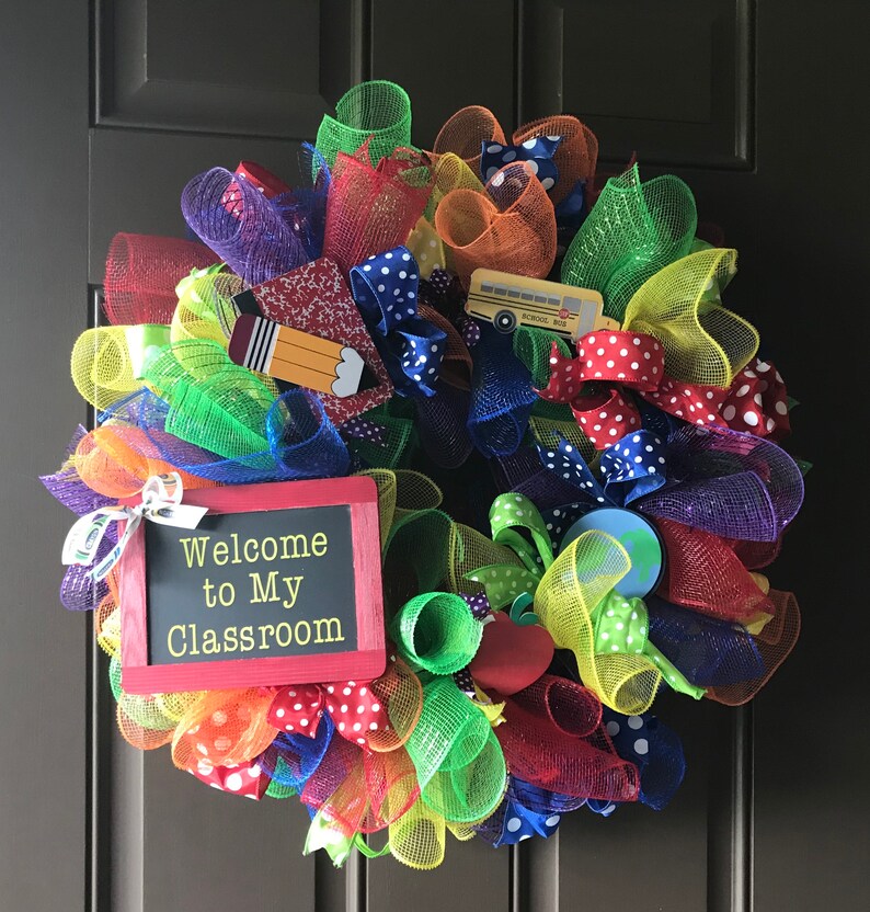 School Classroom Wreath Teacher Appreciation Wreath - Etsy