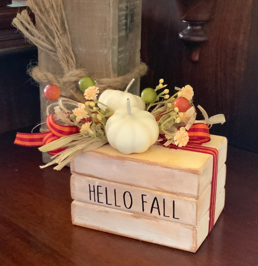 Fall Book Stack, Fall Tiered Tray Decor, Farmhouse Fall Tray Decor ...