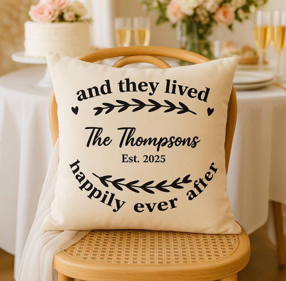 Wedding Personalized Pillow Cover, Customized Wedding Gift, Newlywed ...