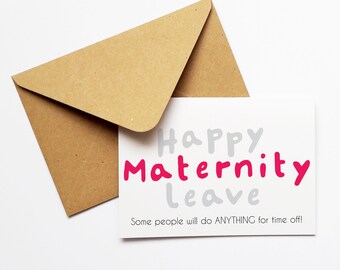 Maternity leave card | Etsy