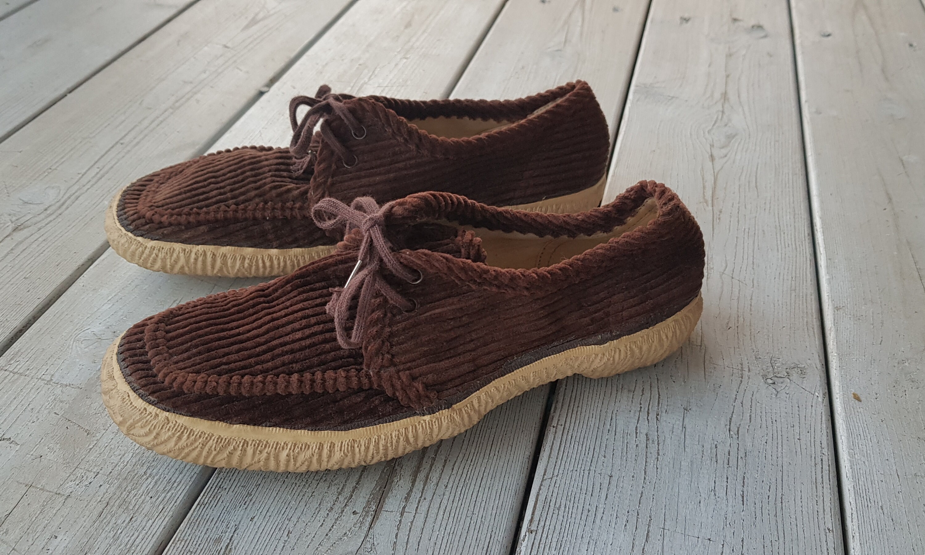 70s Chocolate Brown Corduroy Moccasins Loafers Vintage Boho Shoes ...