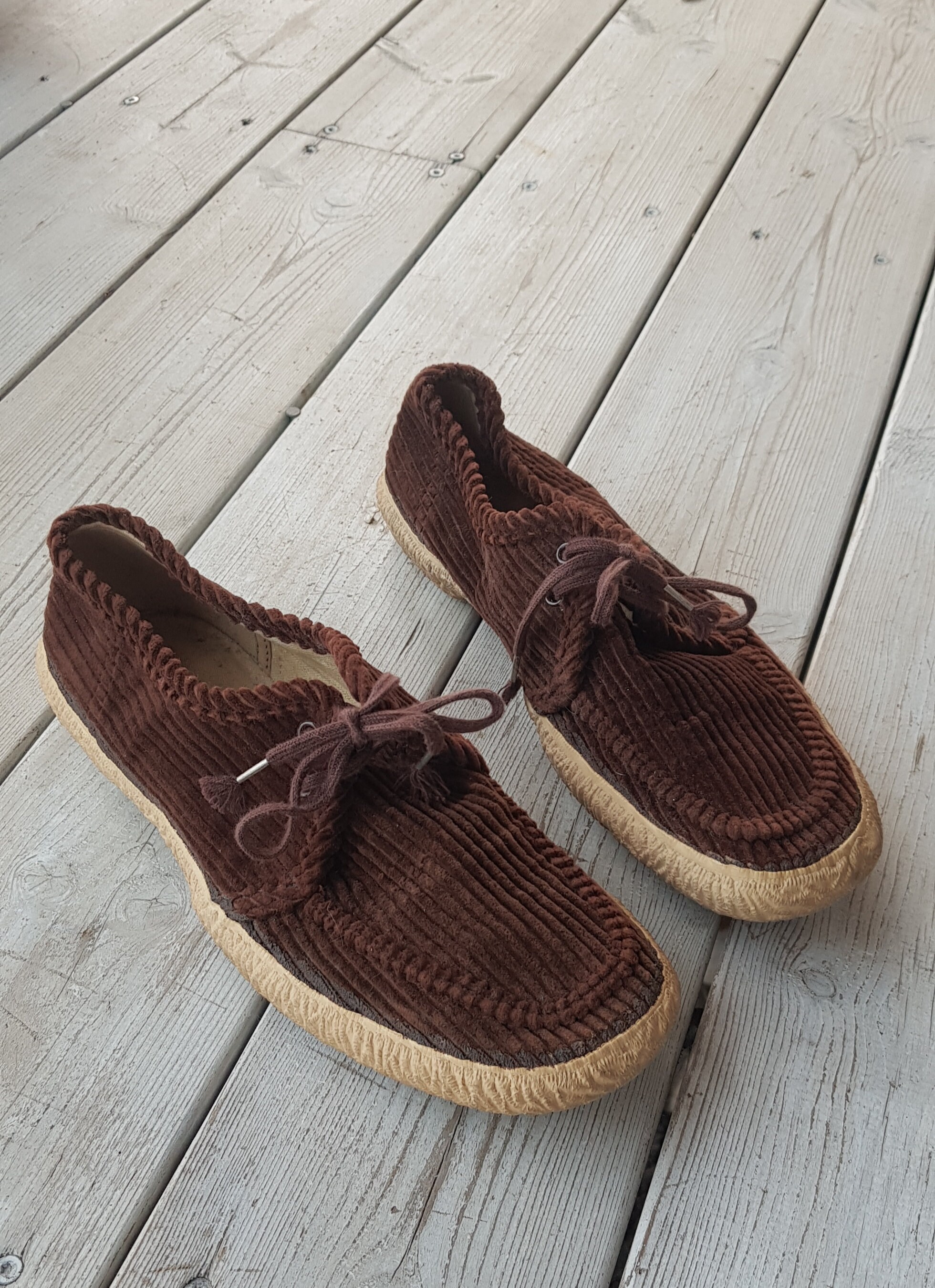 70s Chocolate Brown Corduroy Moccasins Loafers Vintage Boho Shoes ...