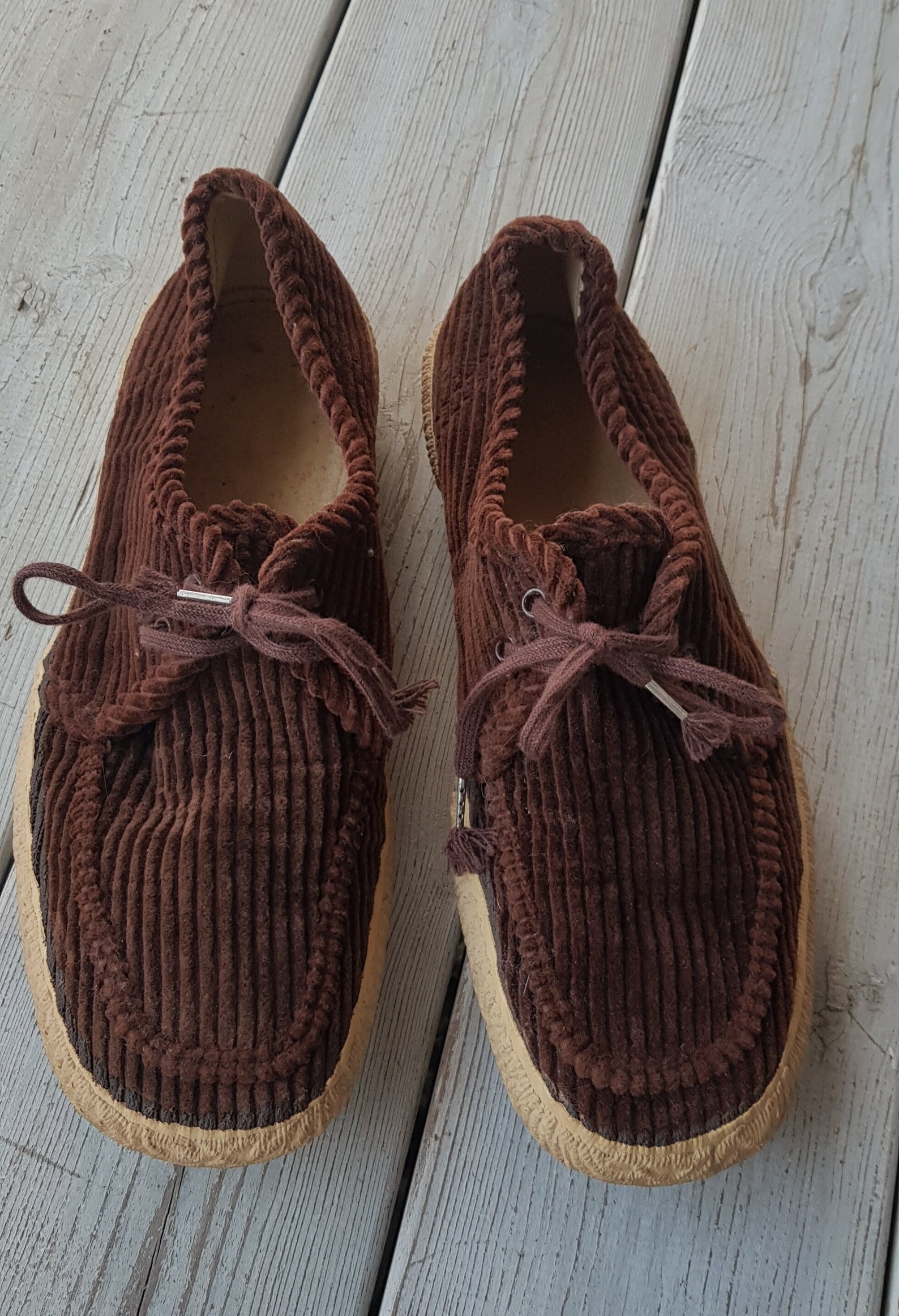 70s Chocolate Brown Corduroy Moccasins Loafers Vintage Boho Shoes ...