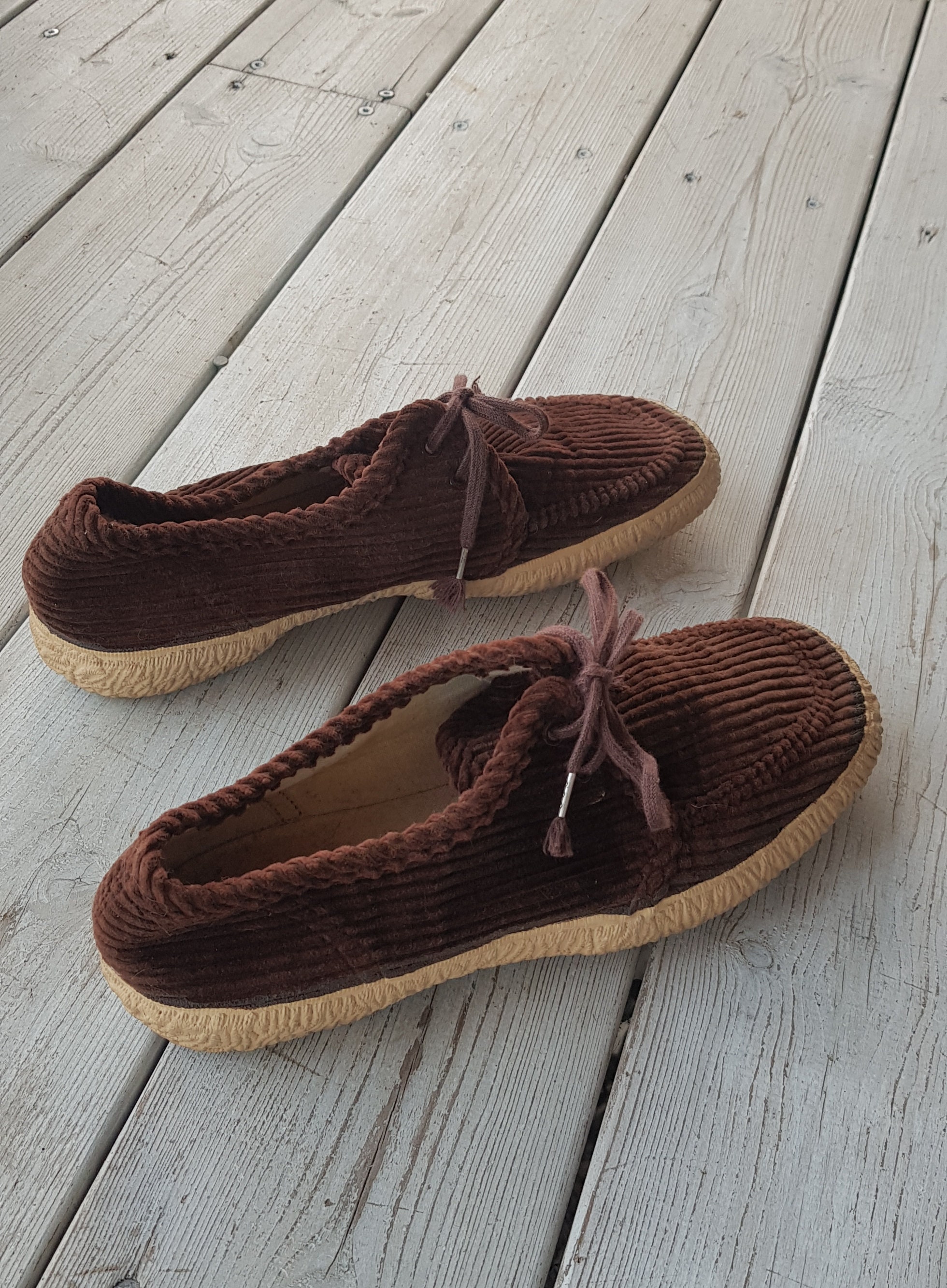 70s Chocolate Brown Corduroy Moccasins Loafers Vintage Boho Shoes ...