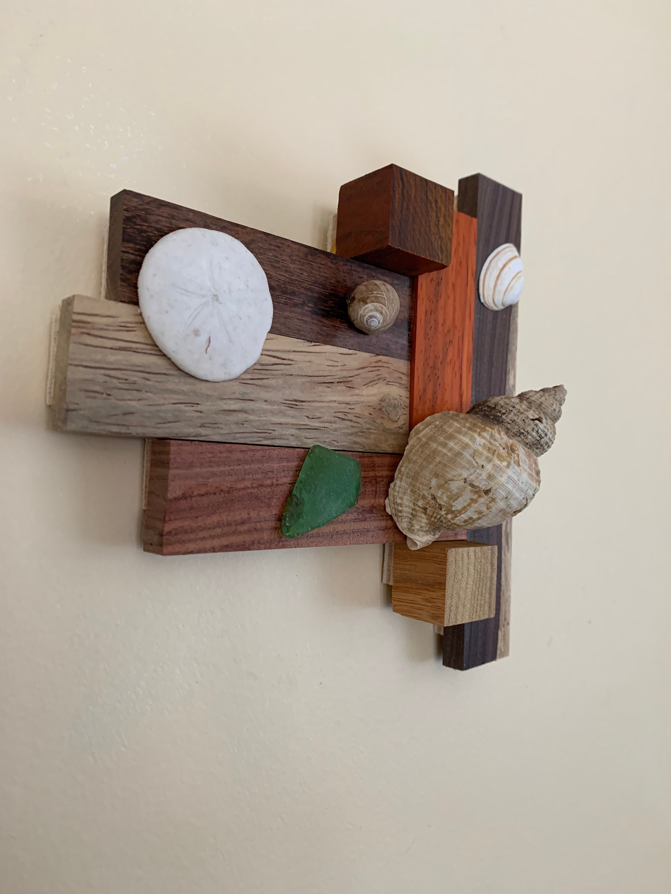 Ocean Abstract Art, Maine Coast Art, Shell Art, Wood Wall Art, Abstract ...