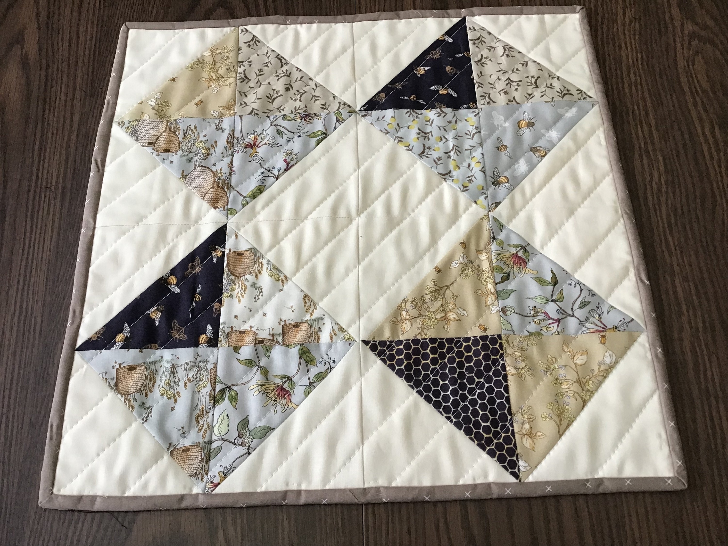 Small Table Topper, Quilted Table Topper, Tell the Bees, Table Top ...