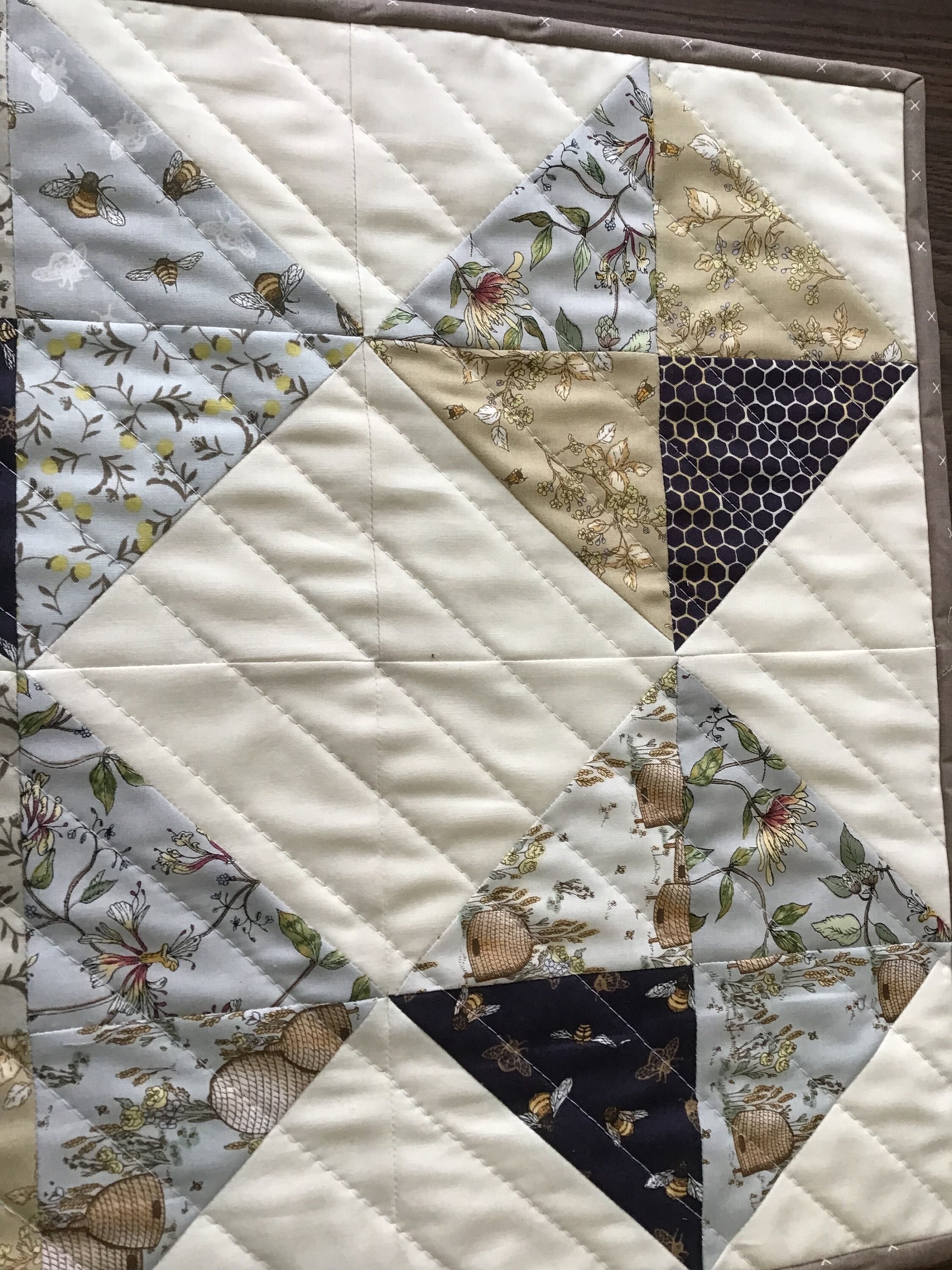 Small Table Topper, Quilted Table Topper, Tell the Bees, Table Top ...