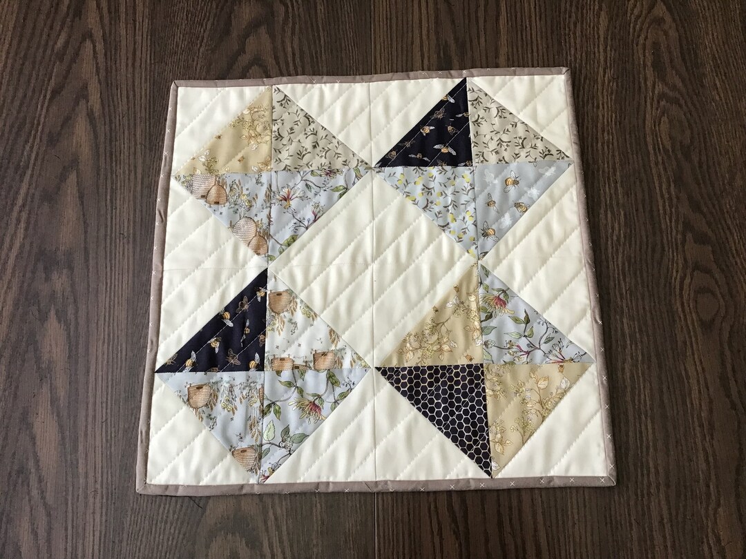 Small Table Topper, Quilted Table Topper, Tell the Bees, Table Top ...