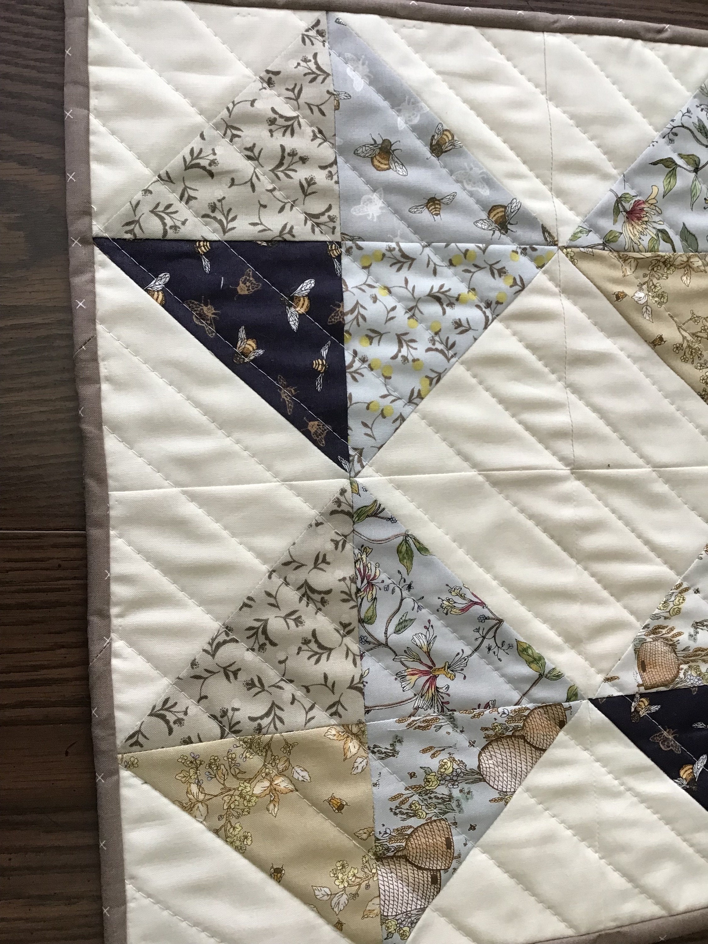 Small Table Topper, Quilted Table Topper, Tell the Bees, Table Top ...