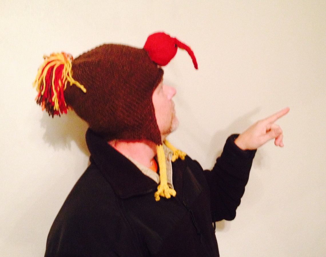 Tom Turkey Earflap Hat Funny Thanksgiving or Fall Themed Hat Knitting ...