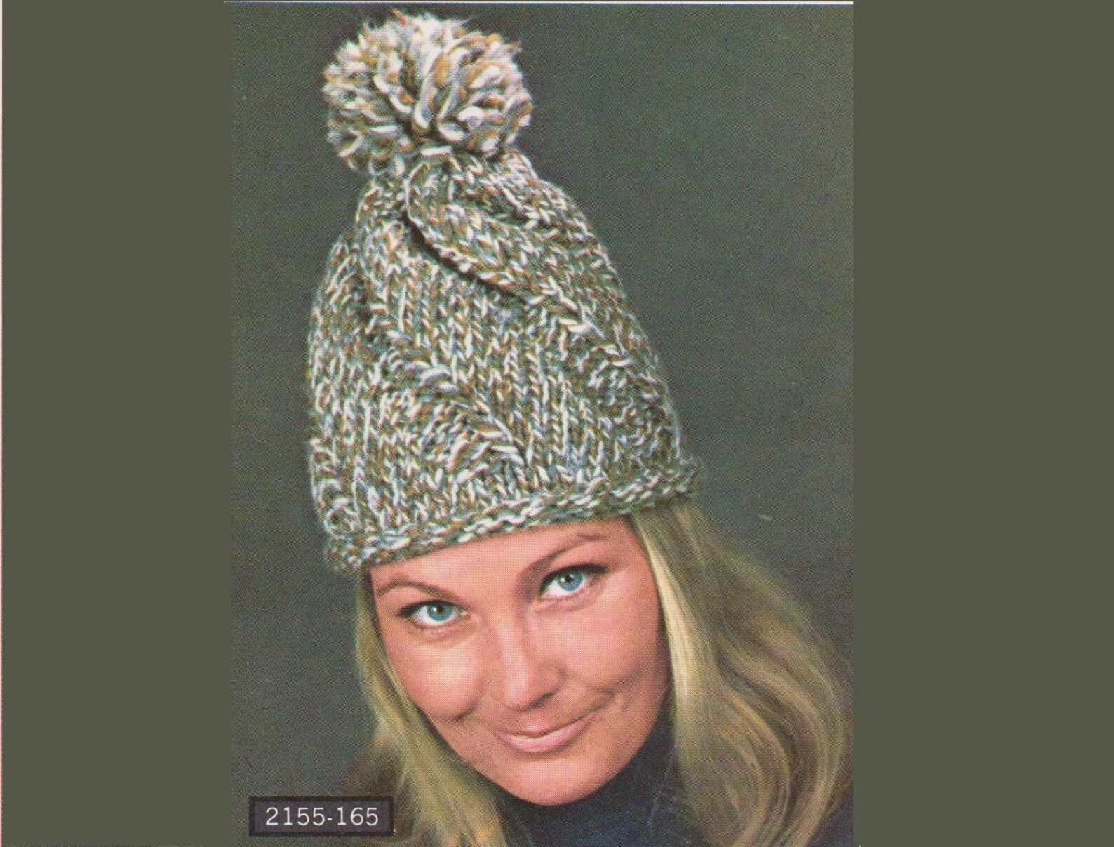 Twisted Stocking Cap With Pom 1960's Vintage Knitting - Etsy
