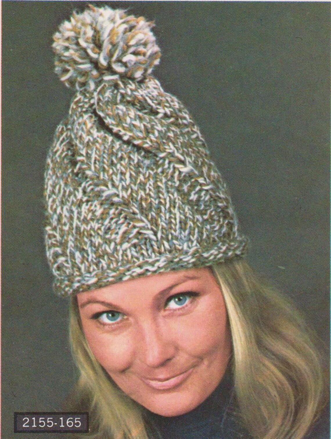 Twisted Stocking Cap With Pom 1960's Vintage Knitting - Etsy