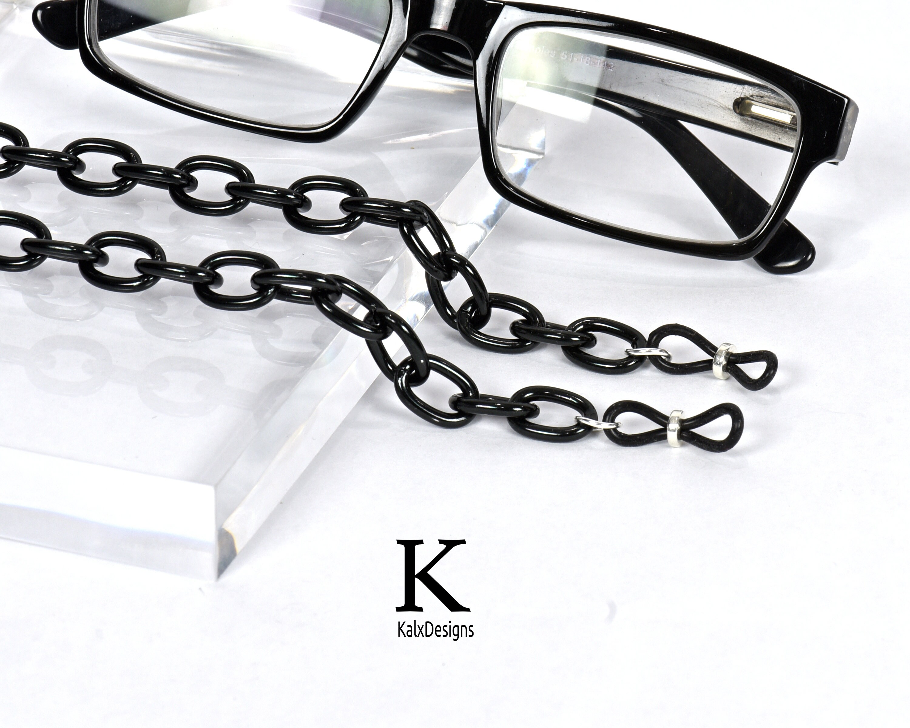 Chunky Black Glasses Chain; Eyeglass Chain; Reading Glasses Necklace ...