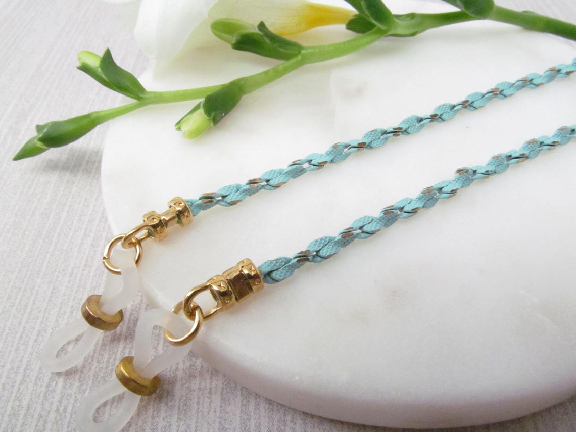 Turquoise and Gold Spectacles Chain Eyeglass Chain Reading | Etsy