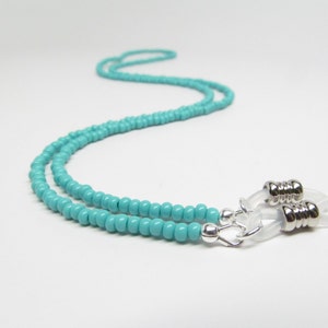 Delicate Turquoise Beaded Glasses Chain; Reading Glasses Cord ...