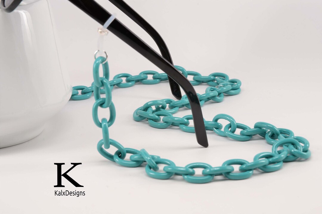 SUPER CHUNKY Turquoise Acrylic Glasses Chain Eyeglass Chain - Etsy