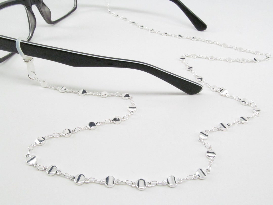 Silver Eyeglasses Chain - Eye Glass Chain - Reading Glasses - Silver ...