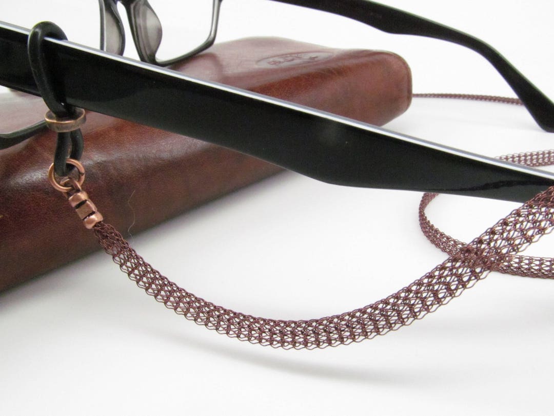 Antique Copper Metal Ribbon Eyeglass Chain; Reading Glasses Holder ...