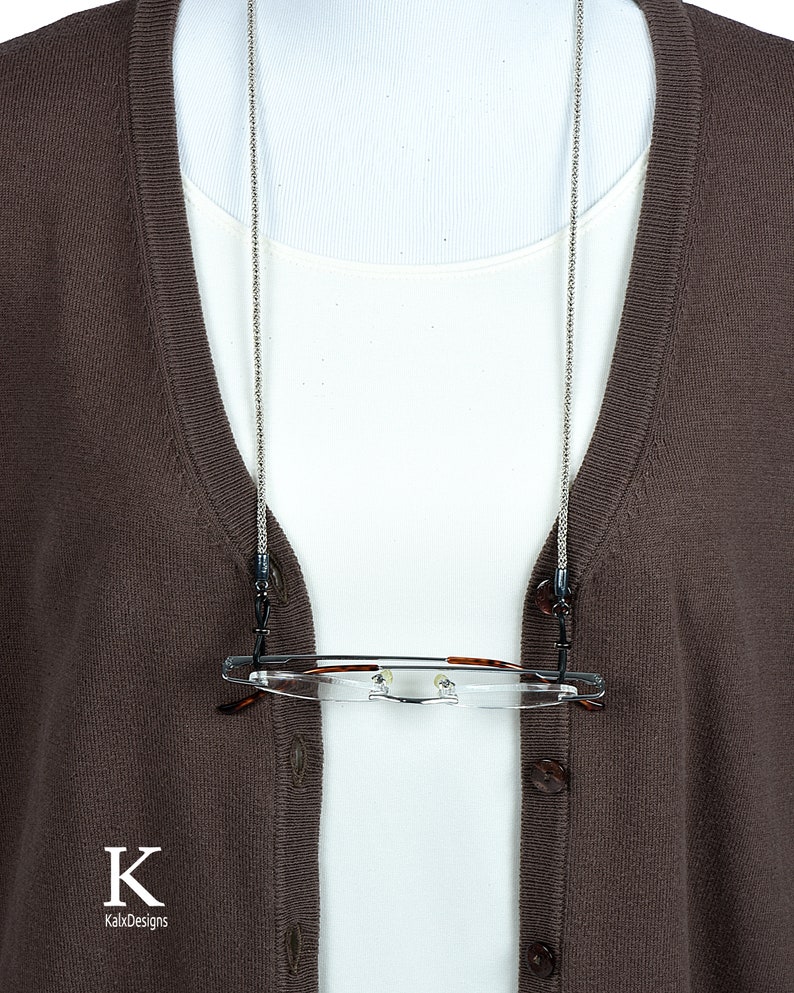 Antique Silver Black Eyeglasses Chain Eyeglass Cord Reading - Etsy